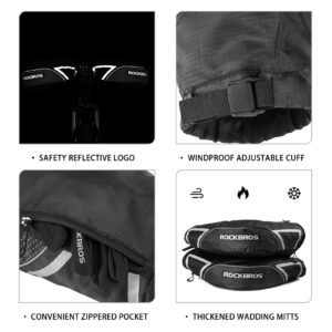 ROCKBROS Bike Handlebar Mittens Winter Extreme Cold Weather Mountain Commuter MTB Fat Bike Bar Covers Cyclist Pogies Mitten