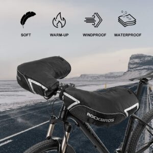 ROCKBROS Bike Handlebar Mittens Winter Extreme Cold Weather Mountain Commuter MTB Fat Bike Bar Covers Cyclist Pogies Mitten