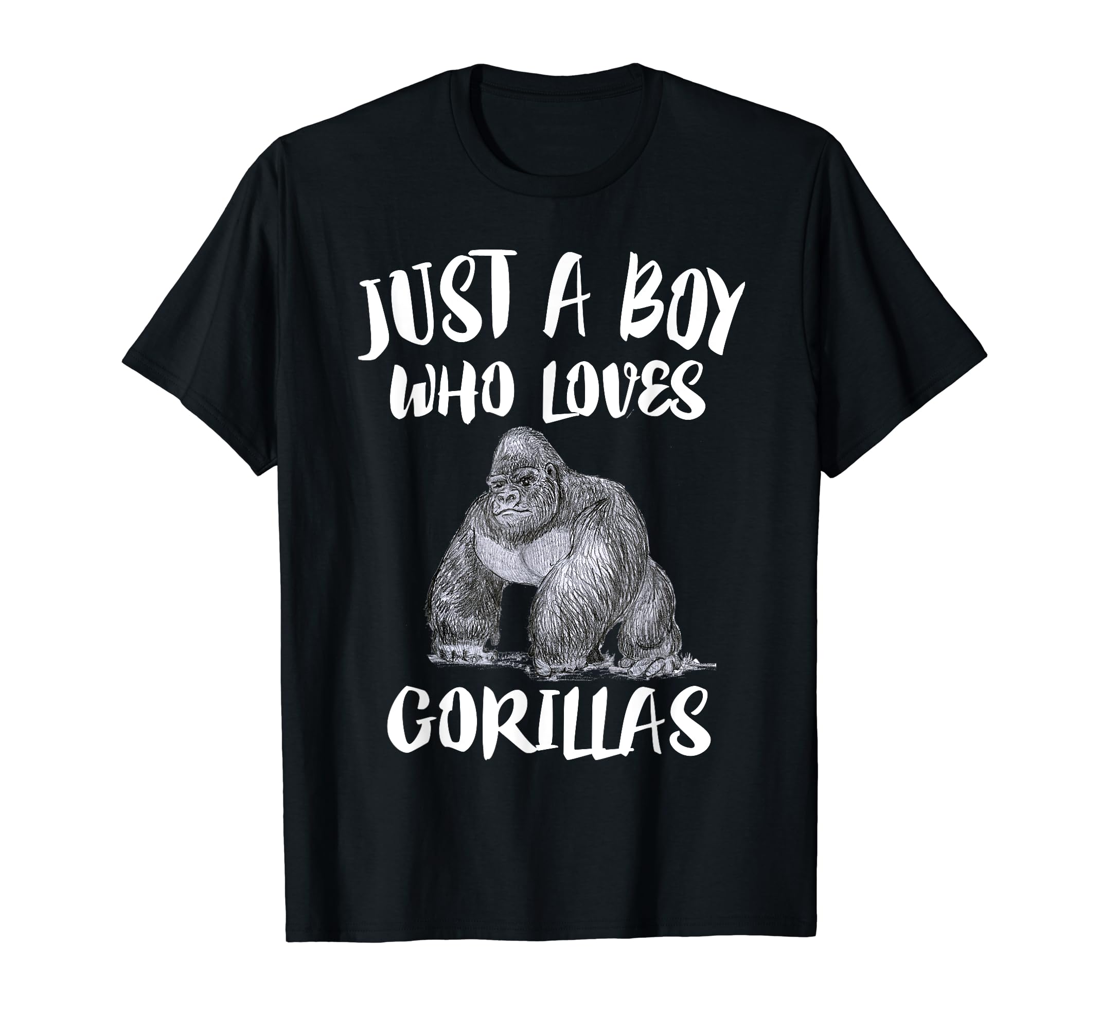 Just A Boy Who Loves Gorillas T-Shirt Gorilla Lover Gift T-Shirt