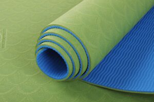 2 tone tpe yoga mat - green/darkblue