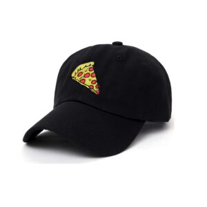 yunxibasecap pepperoni pizza embroidery baseball cap dad hat unisex adjustable hip hop pizza cap black