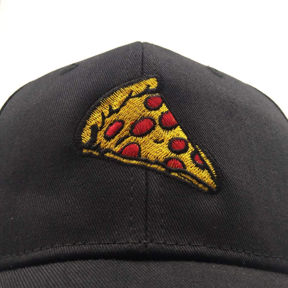 YUNXIBASECAP Pepperoni Pizza Embroidery Baseball Cap Dad Hat Unisex Adjustable Hip hop Pizza Cap Black