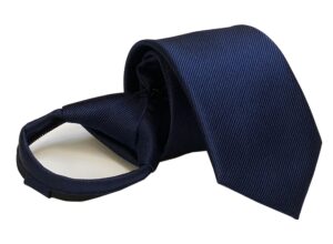 kihatwin men big boys navy blue zipper tie stylish elegent pre-tied necktie best for gift