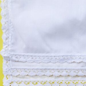 MemoryHanky Ladies Bridal Wedding Crochet Lace Handkerchiefs 60s Cotton Hankies Size 11.8"