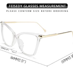 FEISEDY Oversized Cat Eye Glasses Frame with Clear Lenses Eyewear for Women B2460