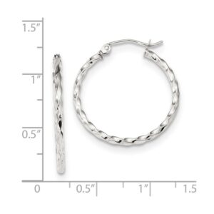 Jewels By Lux 10k White Gold Twist Polished Hoop Earring