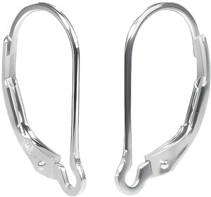 14k white gold interchangeable leverback earrings 16mm