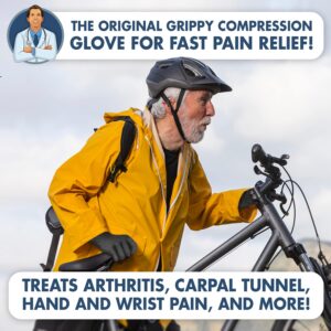 Dr. Frederick's Original Grippy Arthritis Gloves for Women & Men - Anti-Slip Compression Gloves for Arthritis Pain Relief - Small