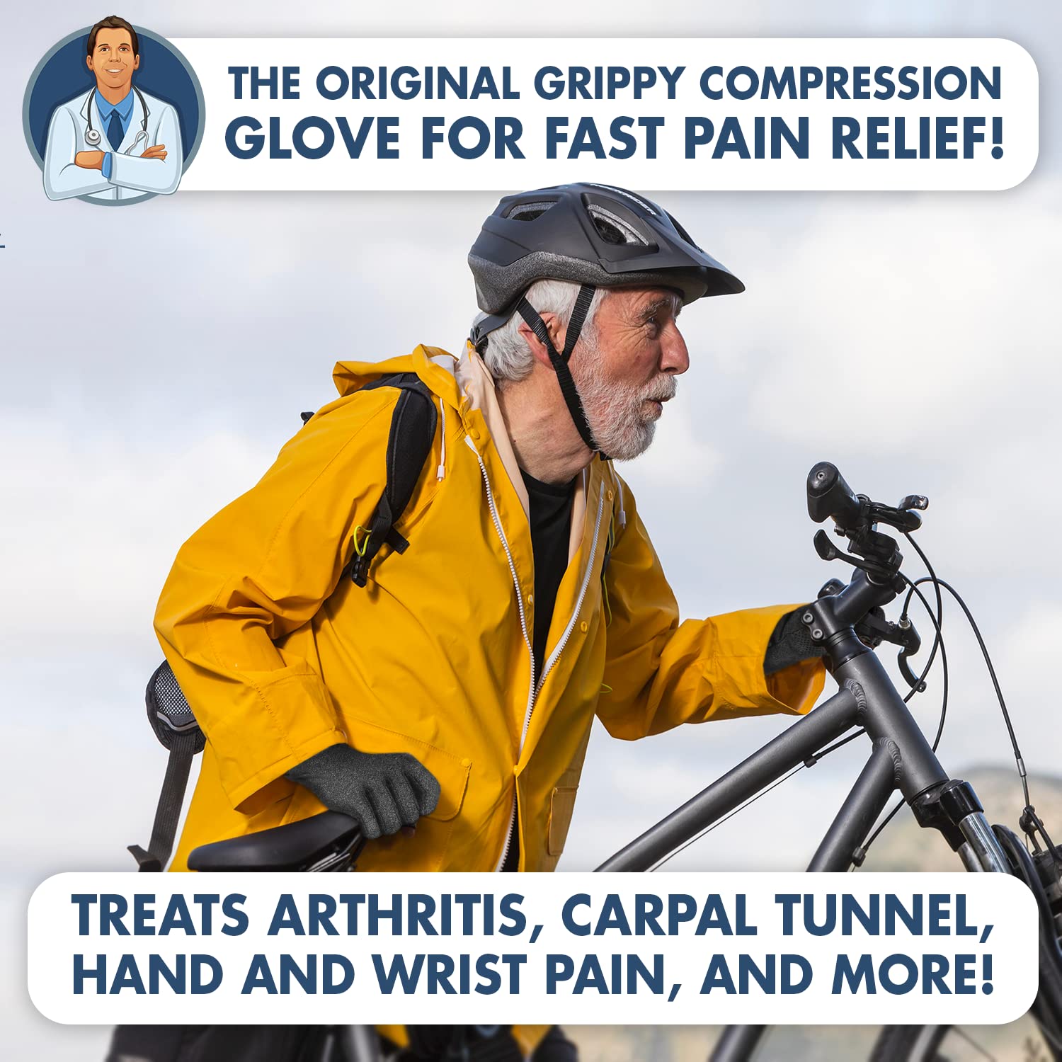 Dr. Frederick's Original Grippy Arthritis Gloves for Women & Men - Anti-Slip Compression Gloves for Arthritis Pain Relief - Small