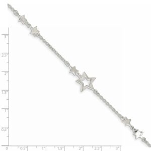 Solid Sterling Silver Star Bracelet