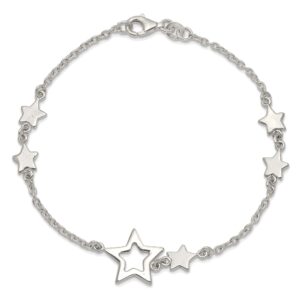 Solid Sterling Silver Star Bracelet