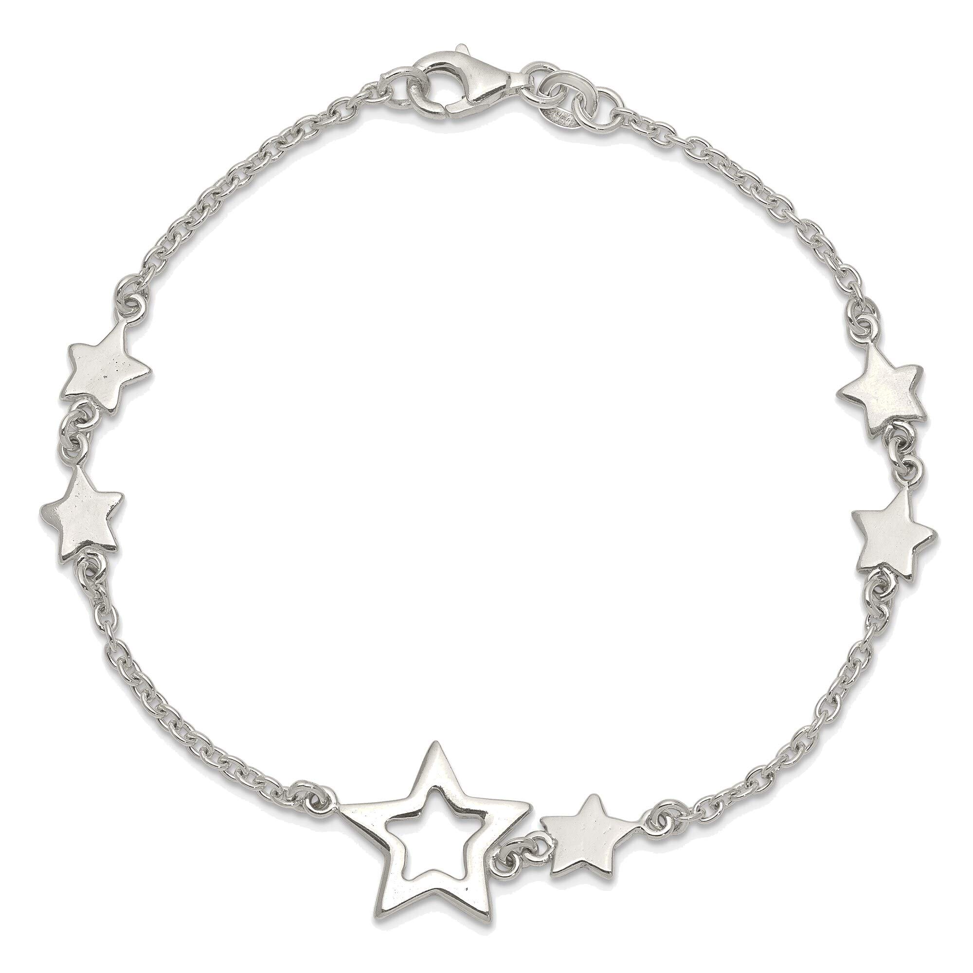 Solid Sterling Silver Star Bracelet