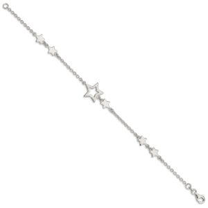 Solid Sterling Silver Star Bracelet