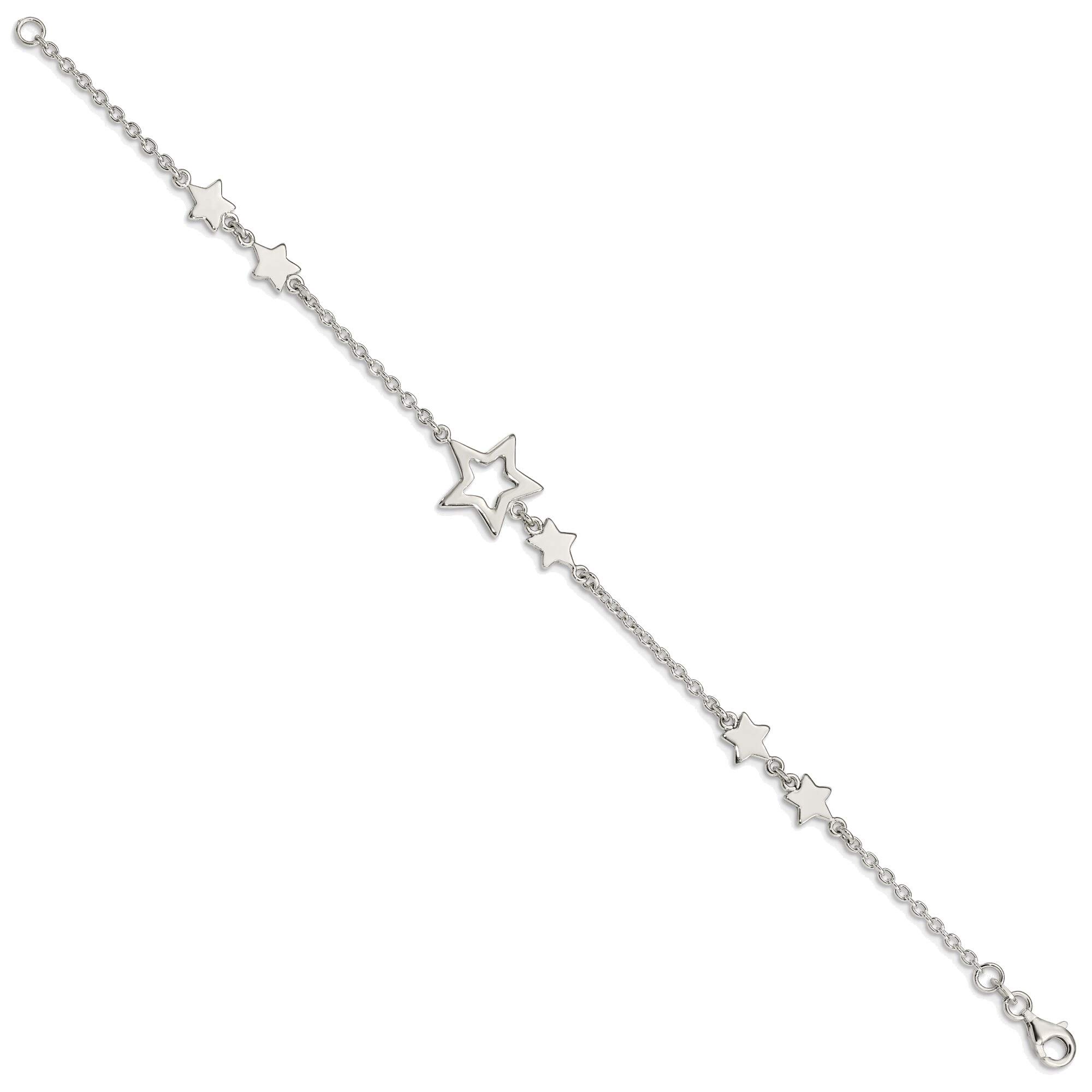 Solid Sterling Silver Star Bracelet