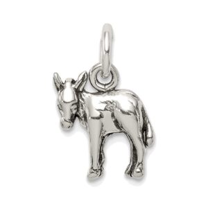 bonyak jewelry solid sterling silver antiqued donkey charm