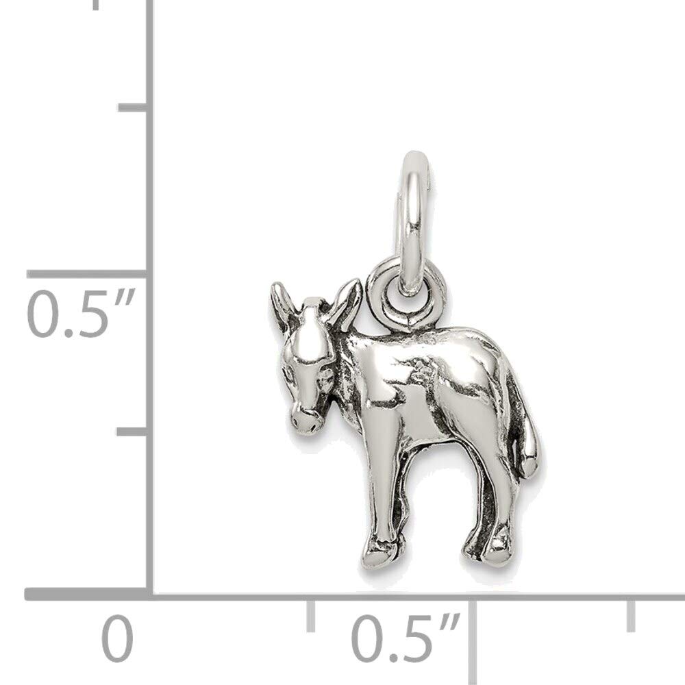 Bonyak Jewelry Solid Sterling Silver Antiqued Donkey Charm