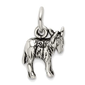 Bonyak Jewelry Solid Sterling Silver Antiqued Donkey Charm