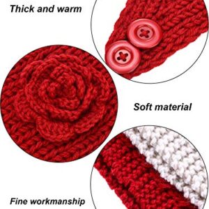 TecUnite 4 Pieces Chunky Knit Headbands Winter Braided Headband Ear Warmer Crochet Head Wraps for Women Girls (Color set 7)