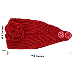 TecUnite 4 Pieces Chunky Knit Headbands Winter Braided Headband Ear Warmer Crochet Head Wraps for Women Girls (Color set 7)