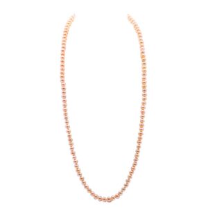 womens long strand pink pearl necklace aa+ 8-9mm freshwater cultured pearl necklace sweater chain 32"