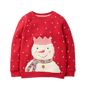 hongshilian unisex kids cute cartoon cotton sweater shirt(7t,snowman & red)