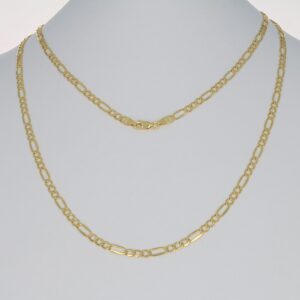 Nuragold 14k Yellow Gold 4.5mm Figaro Chain Link Pendant Necklace, Mens Womens Jewelry 16" 18" 20" 22" 24" 26" 28" 30"