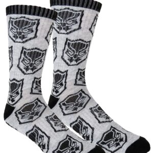 Marvel Mens Black Panther Athletic Socks 2 Pair Pack