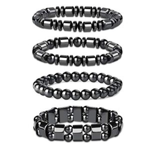 thunaraz 4pcs hematite bracelet for men women bangle bracelet magnetic tiger eye bracelets