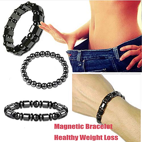 THUNARAZ 4Pcs Hematite Bracelet for Men Women Bangle Bracelet Magnetic Tiger Eye Bracelets