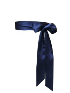 aimecha satin sash belt for bridal wedding bridesmaid dress belt 2'' wide silk satin material (navy)