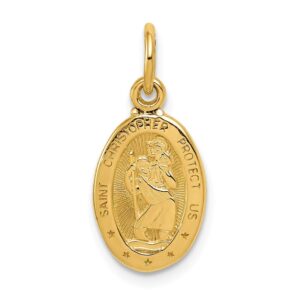 14k yellow gold saint christopher medal charm