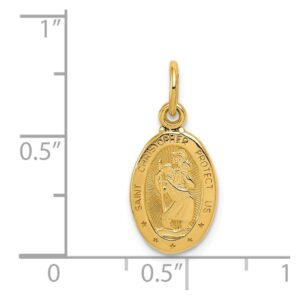 14K Yellow Gold Saint Christopher Medal Charm