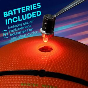 GlowCity LED Light-Up Basketball – Size 6, 28.5-inch, Official Size Women’s Basketball, Good for Pre-Teens Too – Impact Activated Glow-in-The-Dark, Nylon Wound Durability, Batteries Included