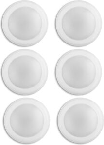 lunabode led 7.5" dimmable led disk light flush mount, ceiling light, light fixture, led lights, 15w (120w equivalent), 120v, 5000k, wet location led light, 4/6" j-box (bright white, 6 pack)