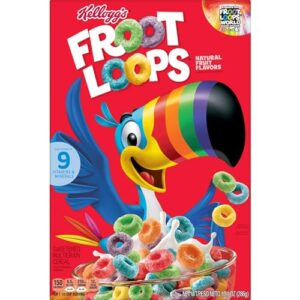 Kellogg's Froot Loops Cold Breakfast Cereal, Kids Cereal, Family Breakfast, Original, 10.1oz Box (1 Box)