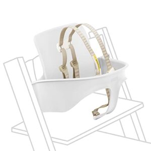 tripp trapp baby set from stokke, white - convert the tripp trapp chair into high chair - removable seat + harness for 6-36 months - compatible with tripp trapp models after may 2006