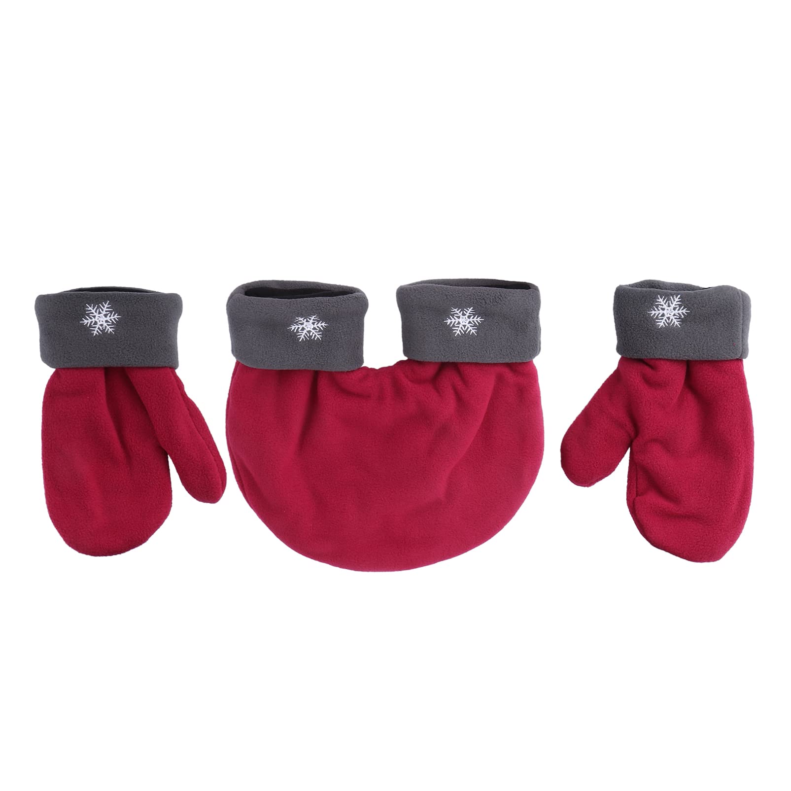 Couple Lovers Winter Thicken Warm Glove Sweethearts Christmas Couples Mittens 3pcs Gloves, Red, Medium