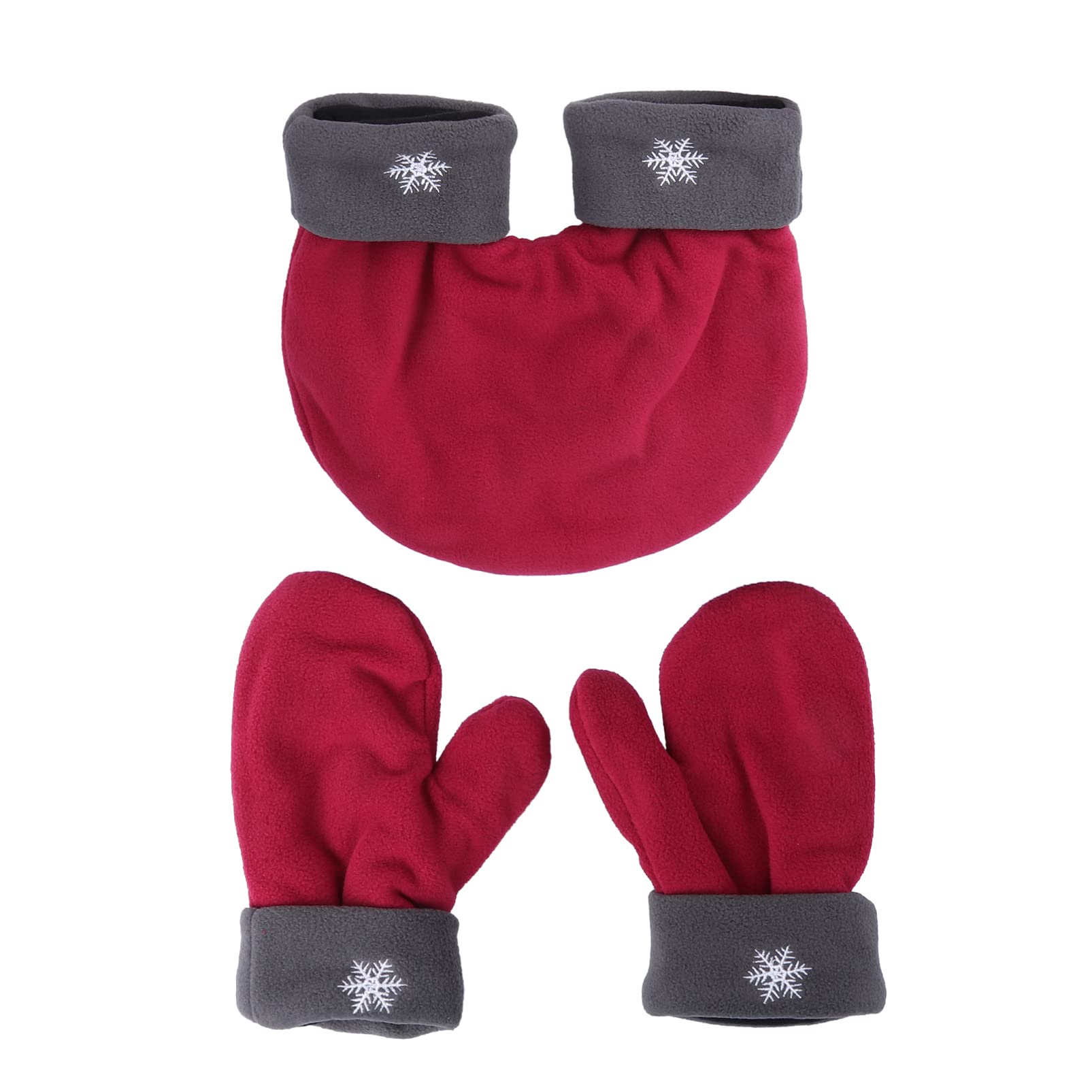 Couple Lovers Winter Thicken Warm Glove Sweethearts Christmas Couples Mittens 3pcs Gloves, Red, Medium