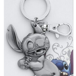 Disney Stitch Pewter Key Ring Silver, 3"