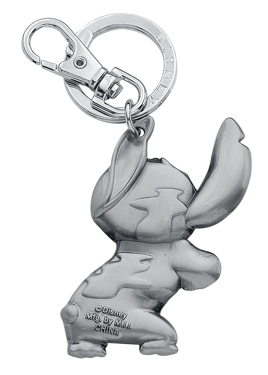 Disney Stitch Pewter Key Ring Silver, 3"