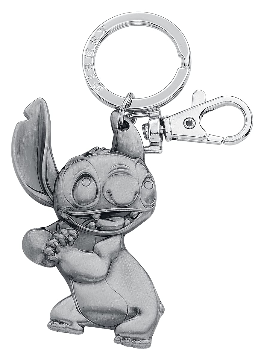 Disney Stitch Pewter Key Ring Silver, 3"