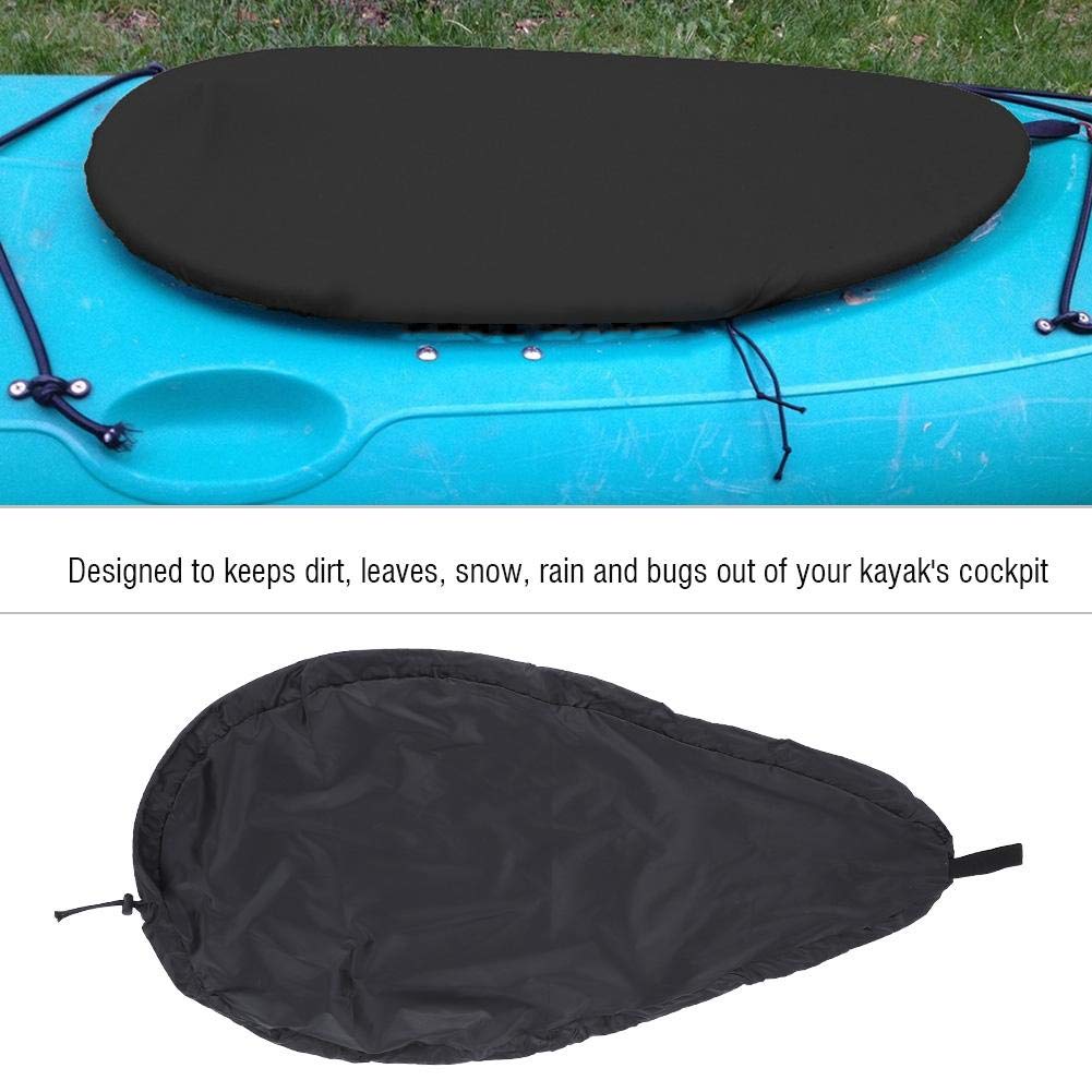 Vbestlife Universal Kayak Cockpit Drape Adjustable Waterproof Seal Cockpit Cover Fit Blocking Kayak Canoe Cockpit Cover Protector Black (M)