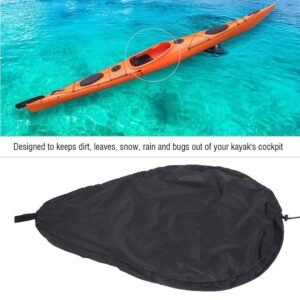 Vbestlife Universal Kayak Cockpit Drape Adjustable Waterproof Seal Cockpit Cover Fit Blocking Kayak Canoe Cockpit Cover Protector Black (M)