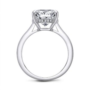 AINUOSHI 6 Carat Emerald Cut Platinum Plated Cubic Zirconia CZ Solitaire Engagement Wedding Ring 925 Sterling Silver