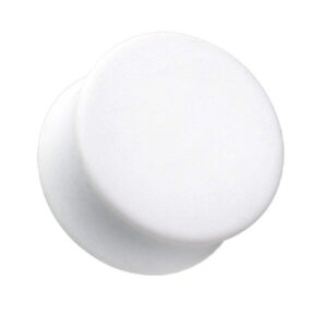 covet jewelry soft touch silicone coated solid double flared ear gauge plug (3/4" (19mm), white)