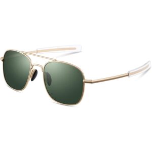 acbluce pilot aviator sunglasses for men women retro military navigator army polarized classic gold glasses