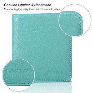 FUNTOR Small Wallets for Women, Ladies Small Compact Bifold Pocket RFID Blocking Genuine Leather Wallet for Women