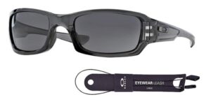 oakley fives squared oo9238 923805 54m grey smoke/warm grey sunglasses for men+bundle with oakley accessory leash kit (small)