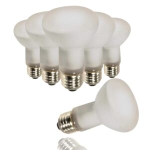 satco s4886 50 watt shatter-proof r20 incandescent bulb - frosted, 2000 hours, 300 lumens, medium base, 120v - 6 bulbs pack