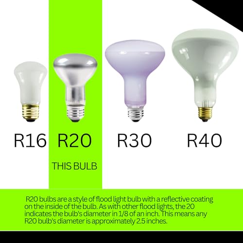 Satco S4886 50 Watt Shatter-Proof R20 Incandescent Bulb - Frosted, 2000 Hours, 300 Lumens, Medium Base, 120V - 6 Bulbs Pack